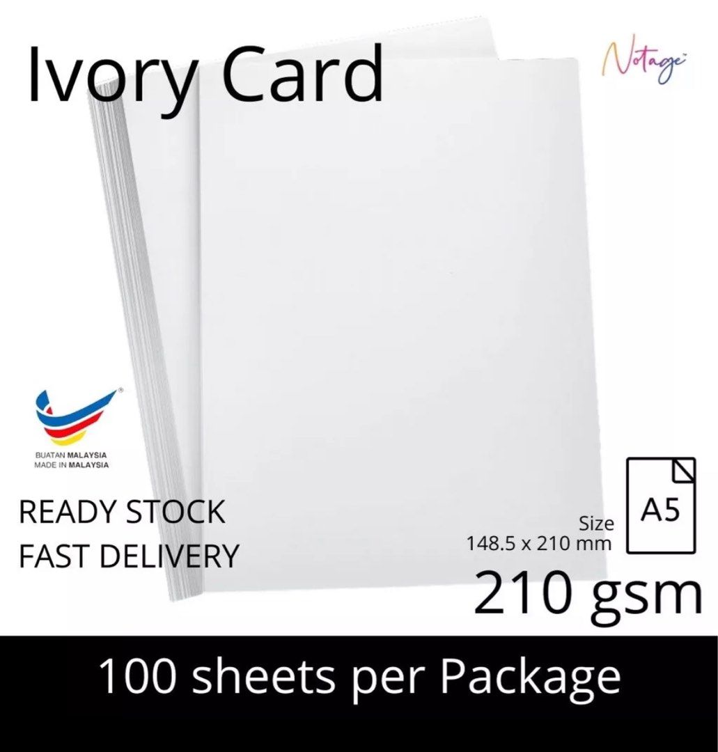 A5 Art Card 210gsm 100 pieces, Hobbies & Toys, Stationery & Craft ...