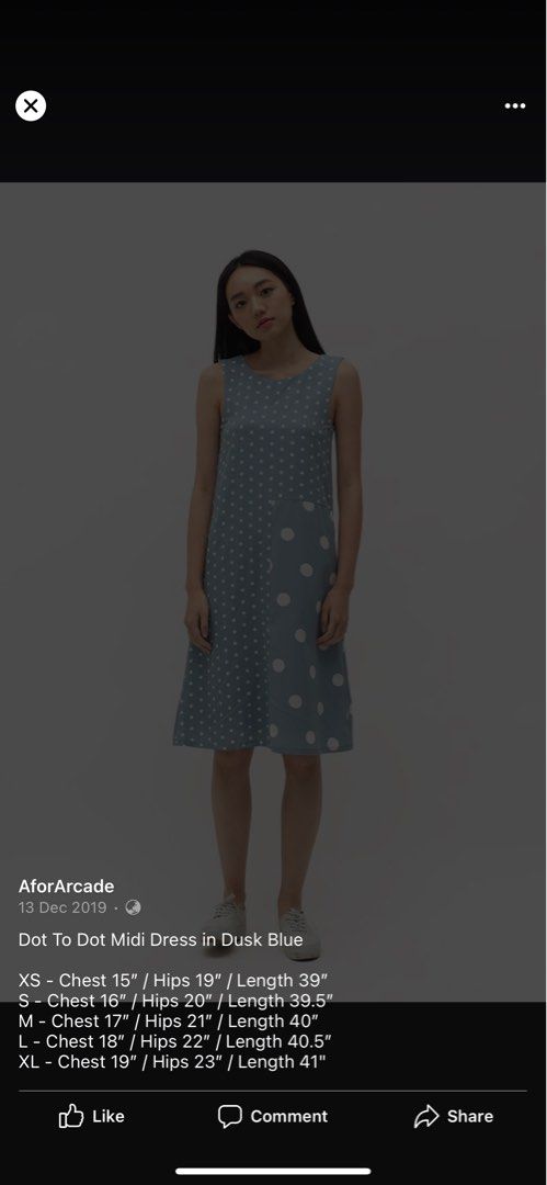 A for Arcade Dot To Dot Midi Dress in Dusk Blue, Women's Fashion, Dresses & Sets, Dresses on ...