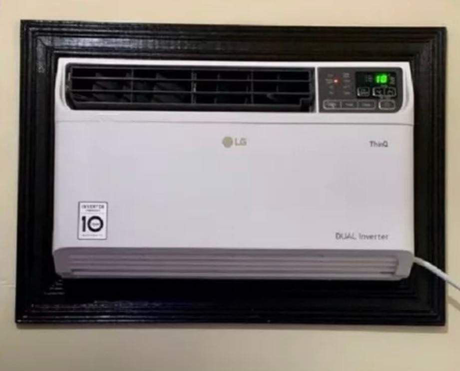 Aircon Frame - Black for Window Type only Size: 560mm width x 400mm ...