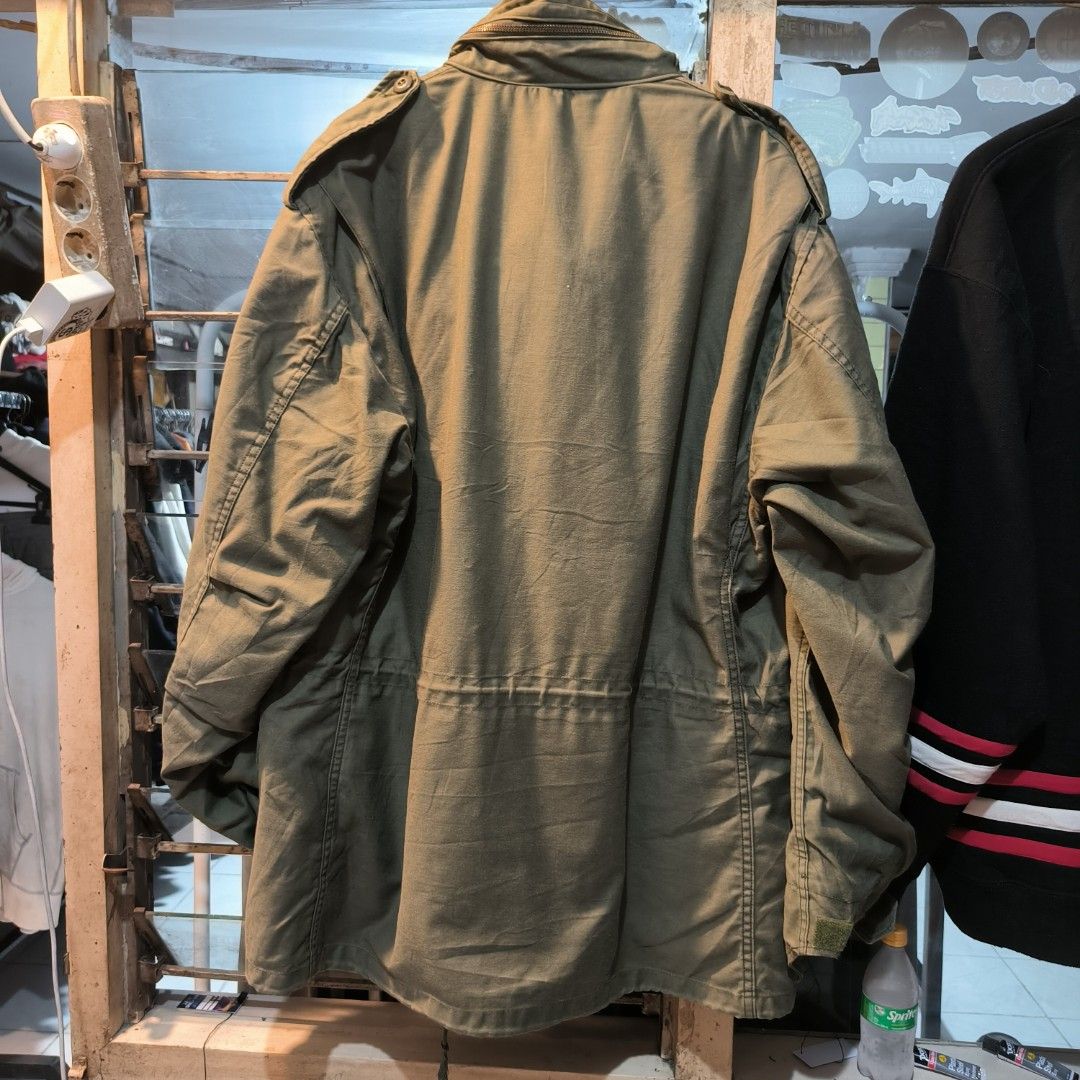 ALPHA INDUSTRIES VINTAGE M65 FIELD PARKA JACKET OLIVE MADE IN USA MILITARY ORIGINAL SECOND ...