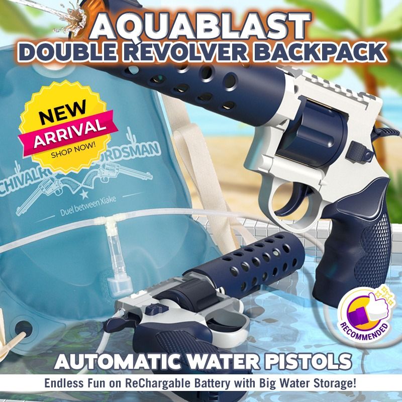 Aquablast Double Water Gun Backpack Big Capacity Bag Boys Girls Kids ...