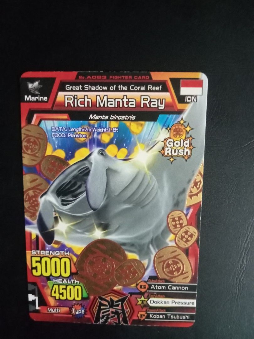 Arcade fighter card (Rich Manta Ray) (rare), Hobbies & Toys, Toys & Games on Carousell