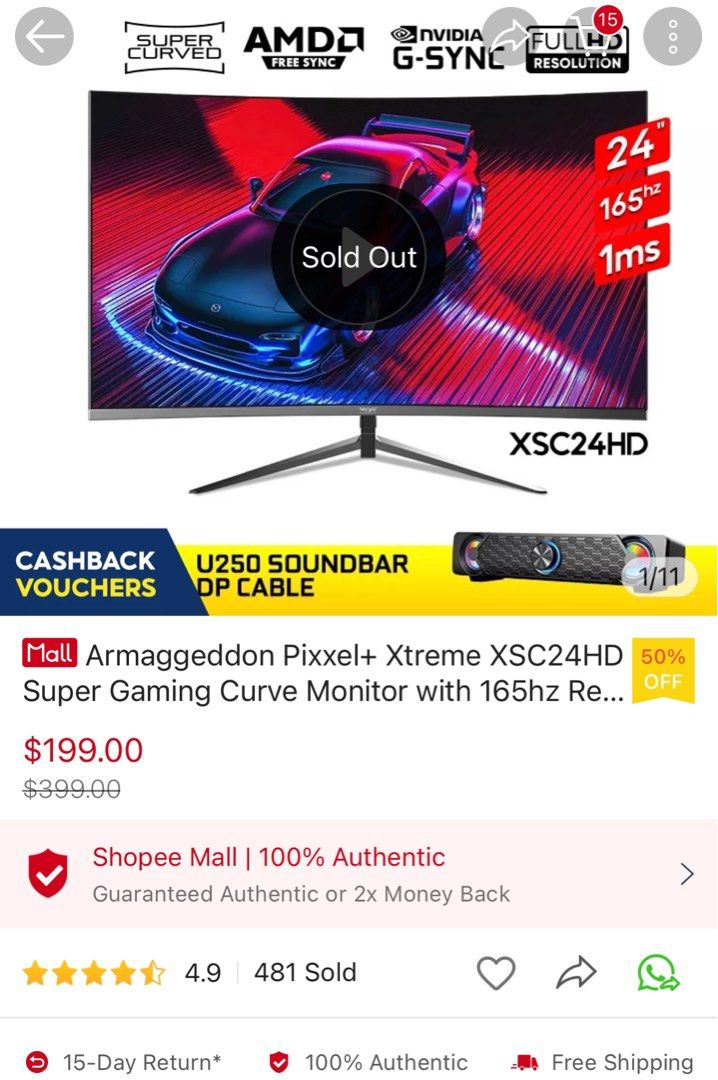 Armaggeddon Pixel+ Xtreme XSC24HD Gaming Monitor, Computers & Tech ...