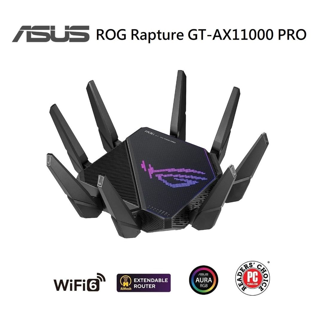 ASUS ROG Rapture GT-AX11000 Pro Tri-Band WiFi 6 Extendable Gaming ...