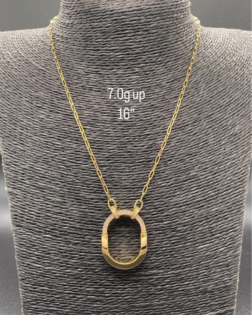Auth 18K Saudi Gold Lock Necklace new design on Carousell
