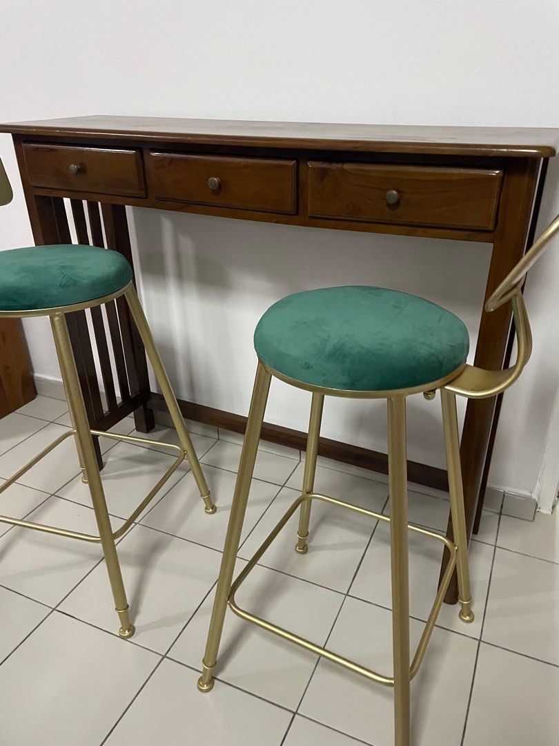 Free Delivery Teak Bar table 100cm high console, Furniture & Home ...