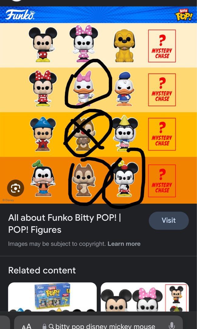 Bitty pop mickey series -Daisy, Chip & Minnie Mouse & Goofy, Hobbies ...