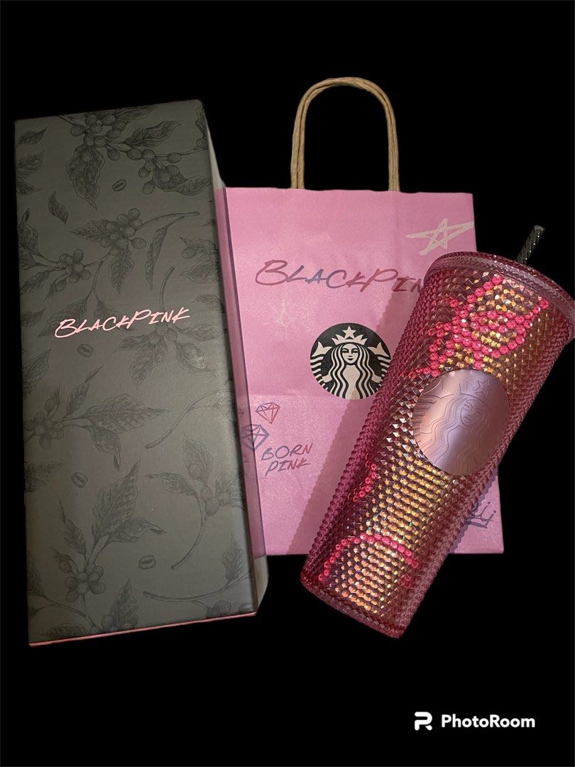Blackpink x Starbucks Pink Doodle Cold cup Jisoo’s pick, Furniture ...
