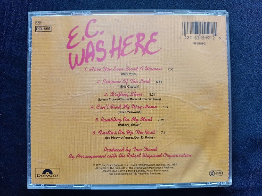 CD Eric Clapton : e.c. was here, Hobbies & Toys, Music & Media, CDs & DVDs on Carousell