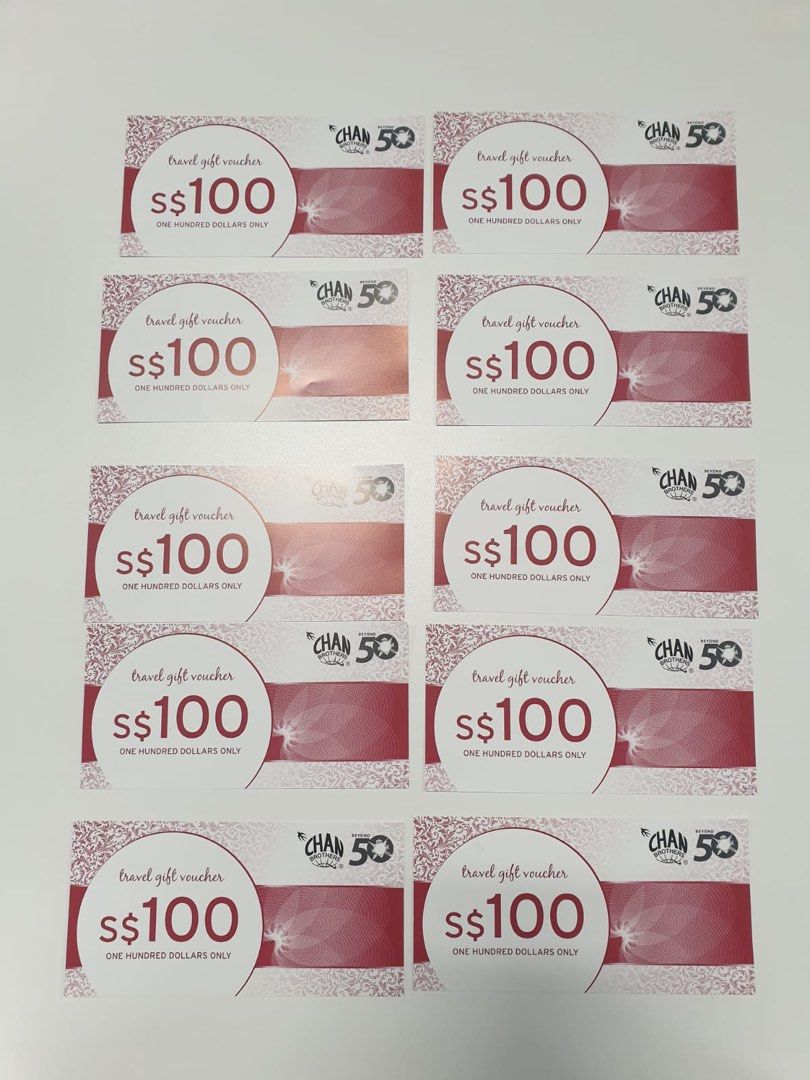 Chan Brothers Voucher $1000, Tickets & Vouchers, Vouchers on Carousell