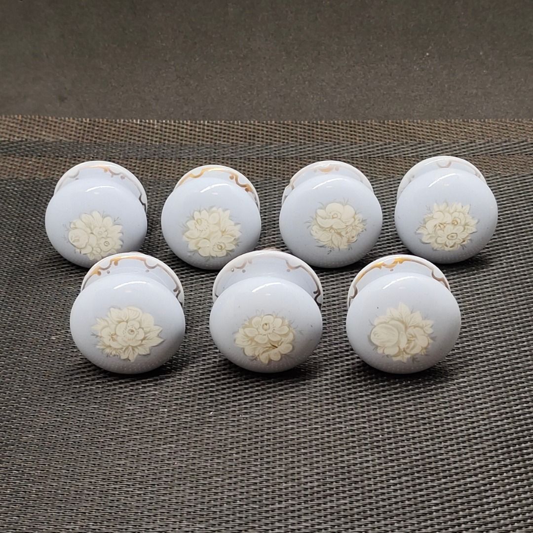 Classic Vintage Ceramic Cabinet Drawer Pulls Knobs on Carousell
