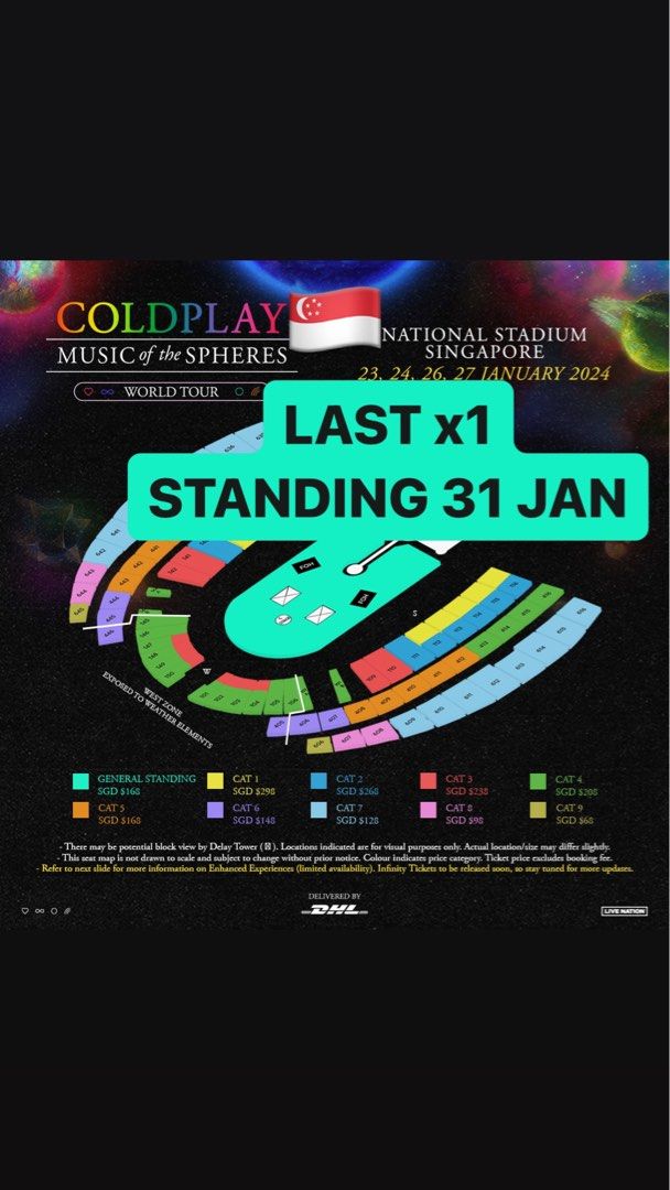 Coldplay Standing 31 Jan, Tickets & Vouchers, Event Tickets on Carousell