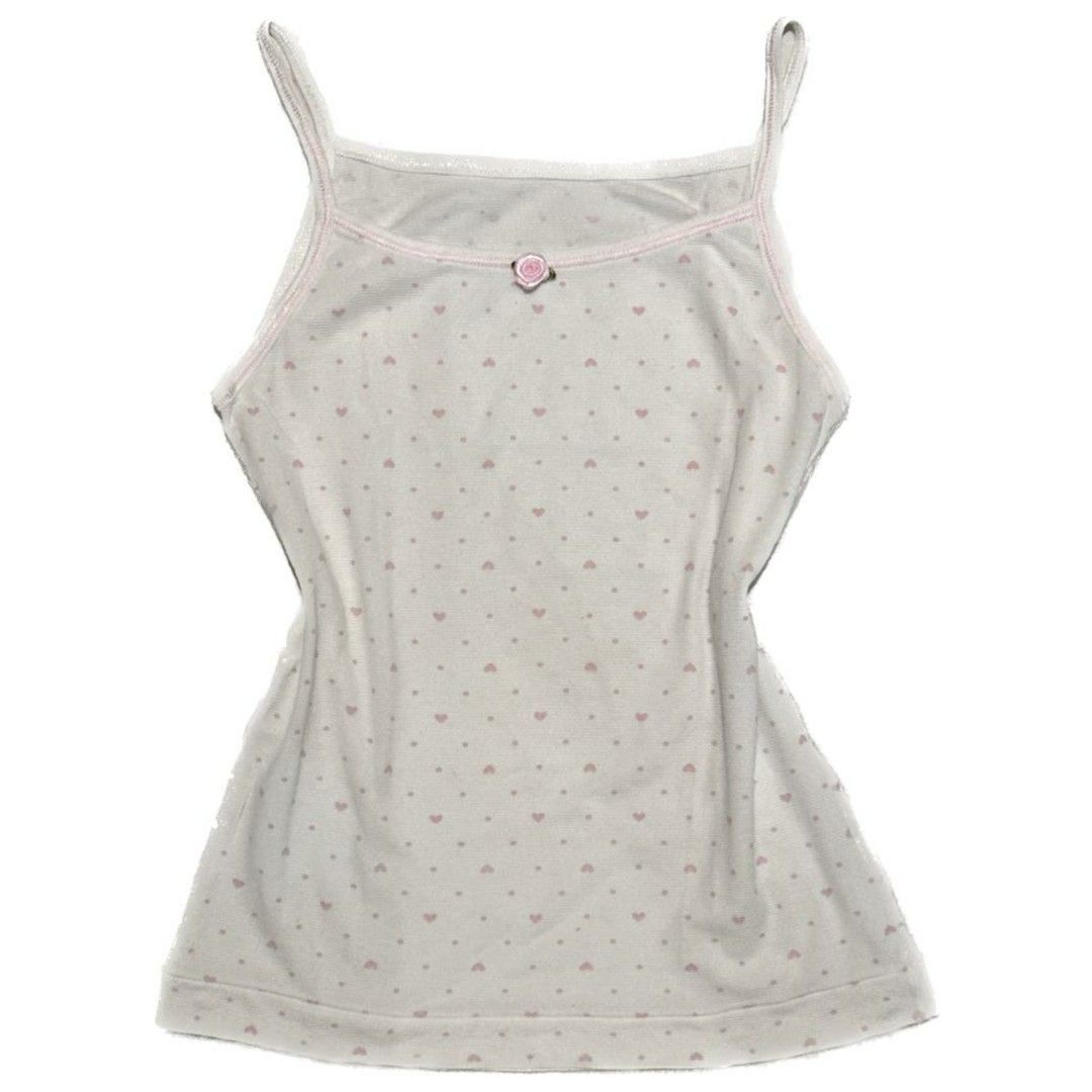 Coquette Heart Pointelle Pattern Pink Floral Tanktop | Cami Lace ...