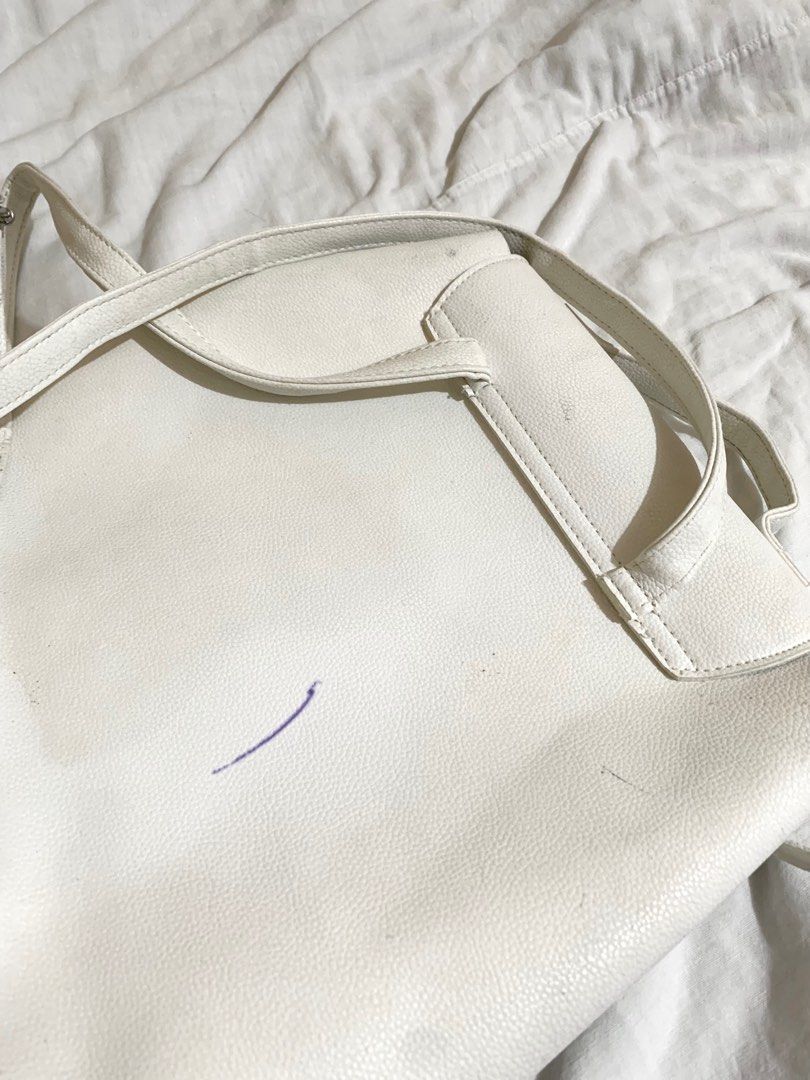 cream leather backpack on Carousell