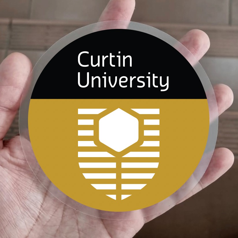 Curtin University Static Cling Decal . Price is for 1 pc. 11cm diameter ...