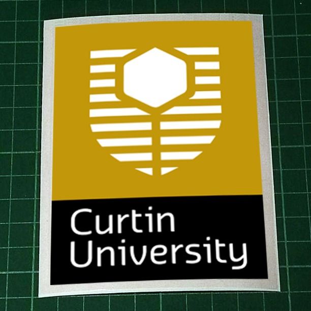 Curtin University Static Cling Decal . Price is for 1 pc. 11cm diameter ...