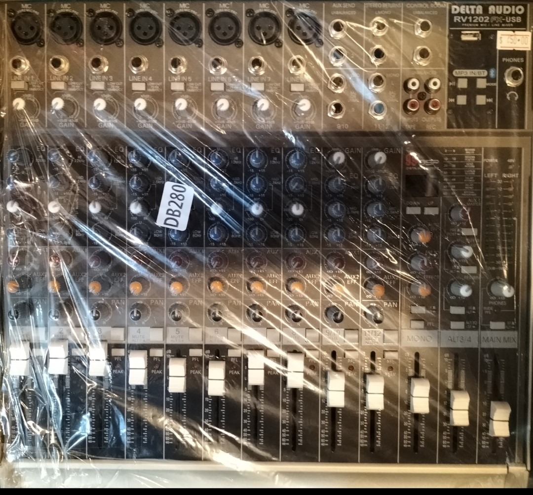 Delta Audio -12Channel Mixer w/effects, USB, Bluetooth (RV1202FX), Hobbies & Toys, Music & Media ...