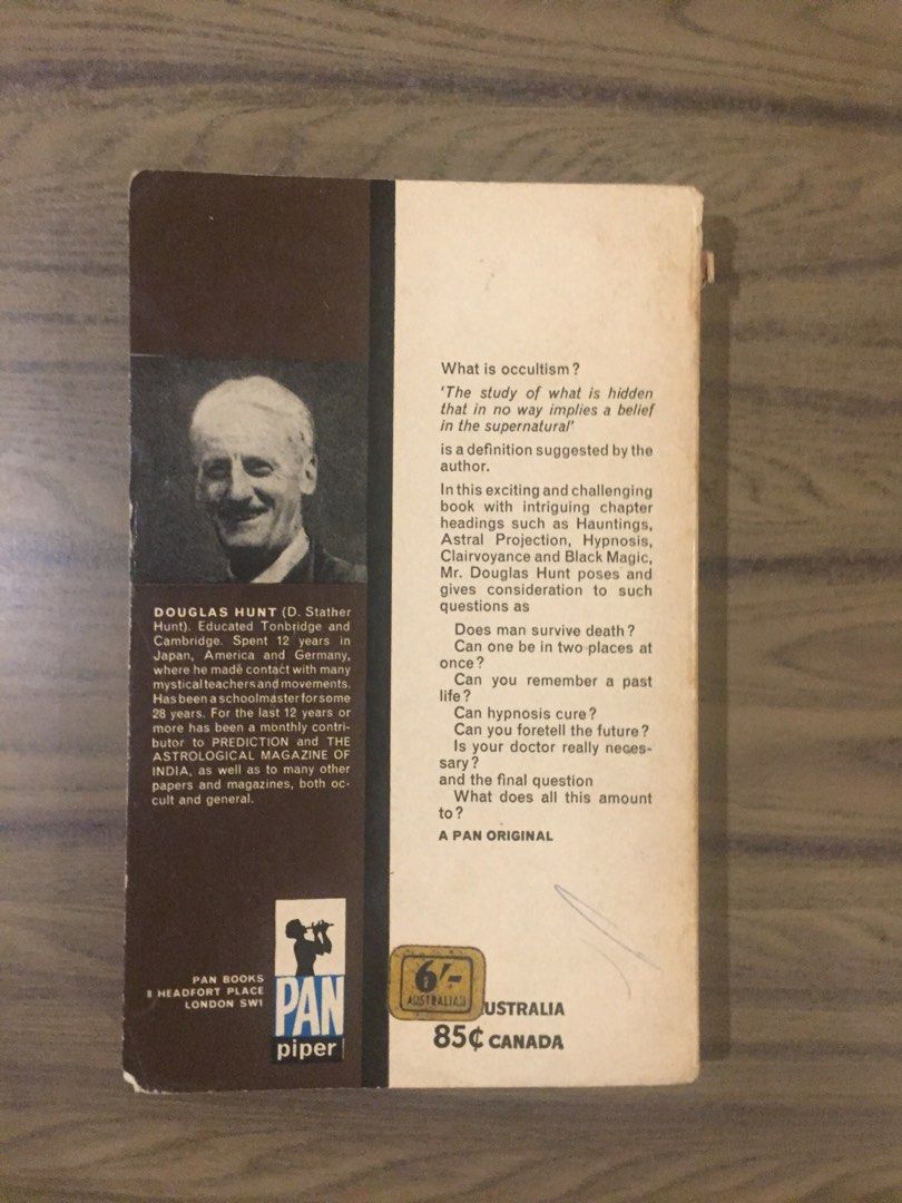 Exploring the Occult - Douglas Hunt, Hobbies & Toys, Books & Magazines ...