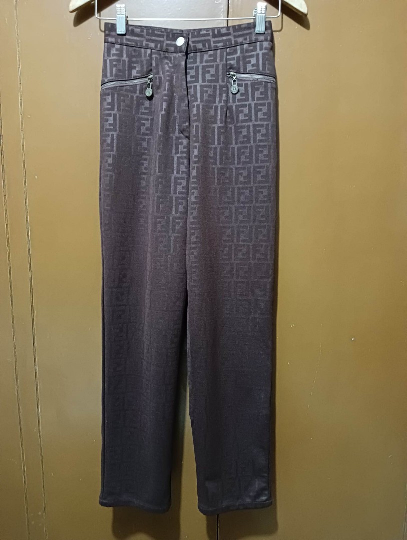 fendi monogram hi-waist trouser, Luxury, Apparel on Carousell