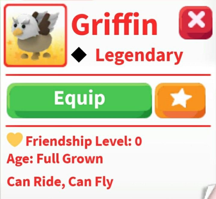FULL GROWN FR GRIFFIN Adopt Me Pet!, Video Gaming, Gaming Accessories ...