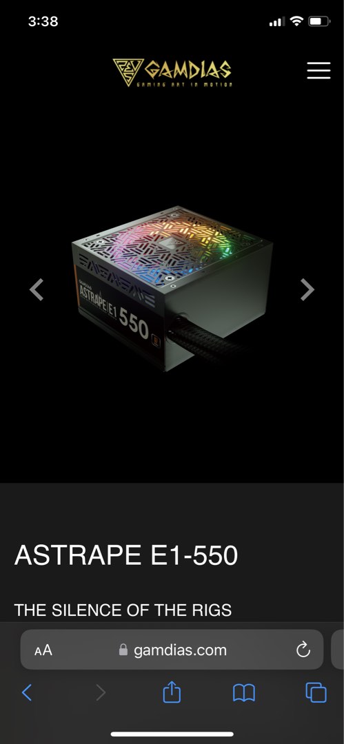 Gamdias astrape 550w psu / power supply, Computers & Tech, Parts & Accessories, Computer Parts ...