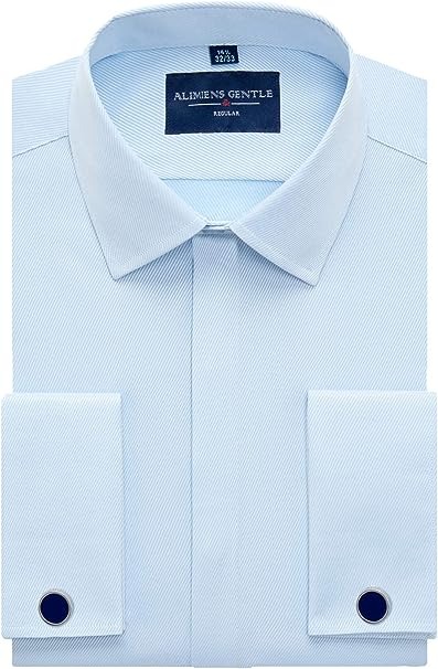 Gentle Men's Dress Shirt French Cuff Long Sleeve Regular Fit, Italian ...