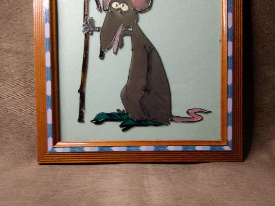 Glass Drawing Art Frame "Rat" on Carousell