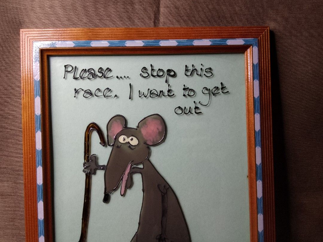 Glass Drawing Art Frame "Rat" on Carousell