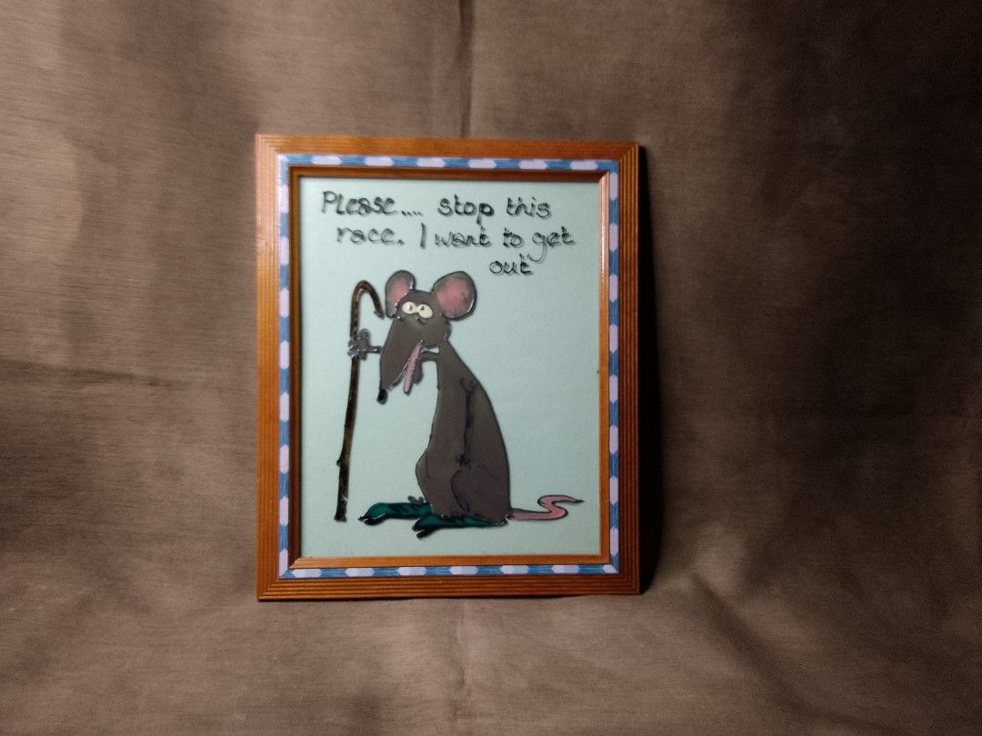 Glass Drawing Art Frame "Rat" on Carousell