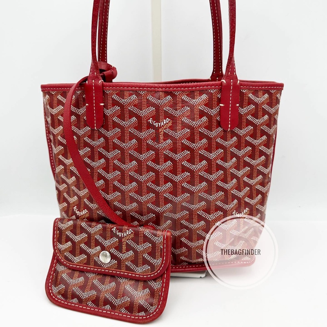 Goyard Anjou Mini Red Reversible on Carousell