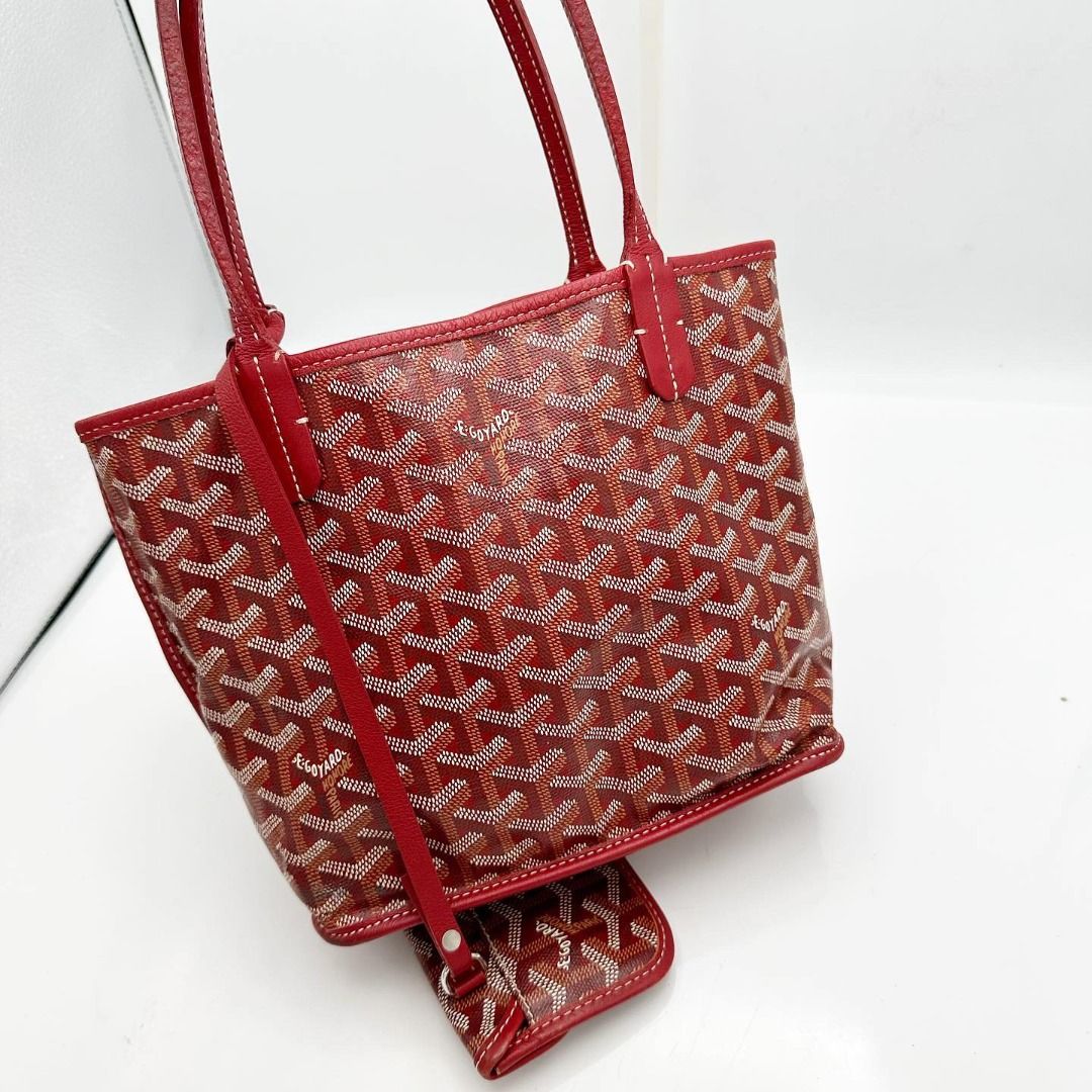 Goyard Anjou Mini Red Reversible on Carousell