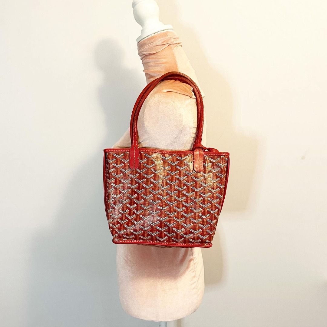 Goyard Anjou Mini Red Reversible on Carousell
