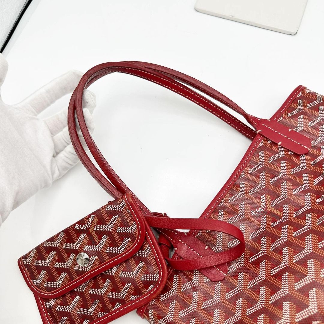Goyard Anjou Mini Red Reversible on Carousell