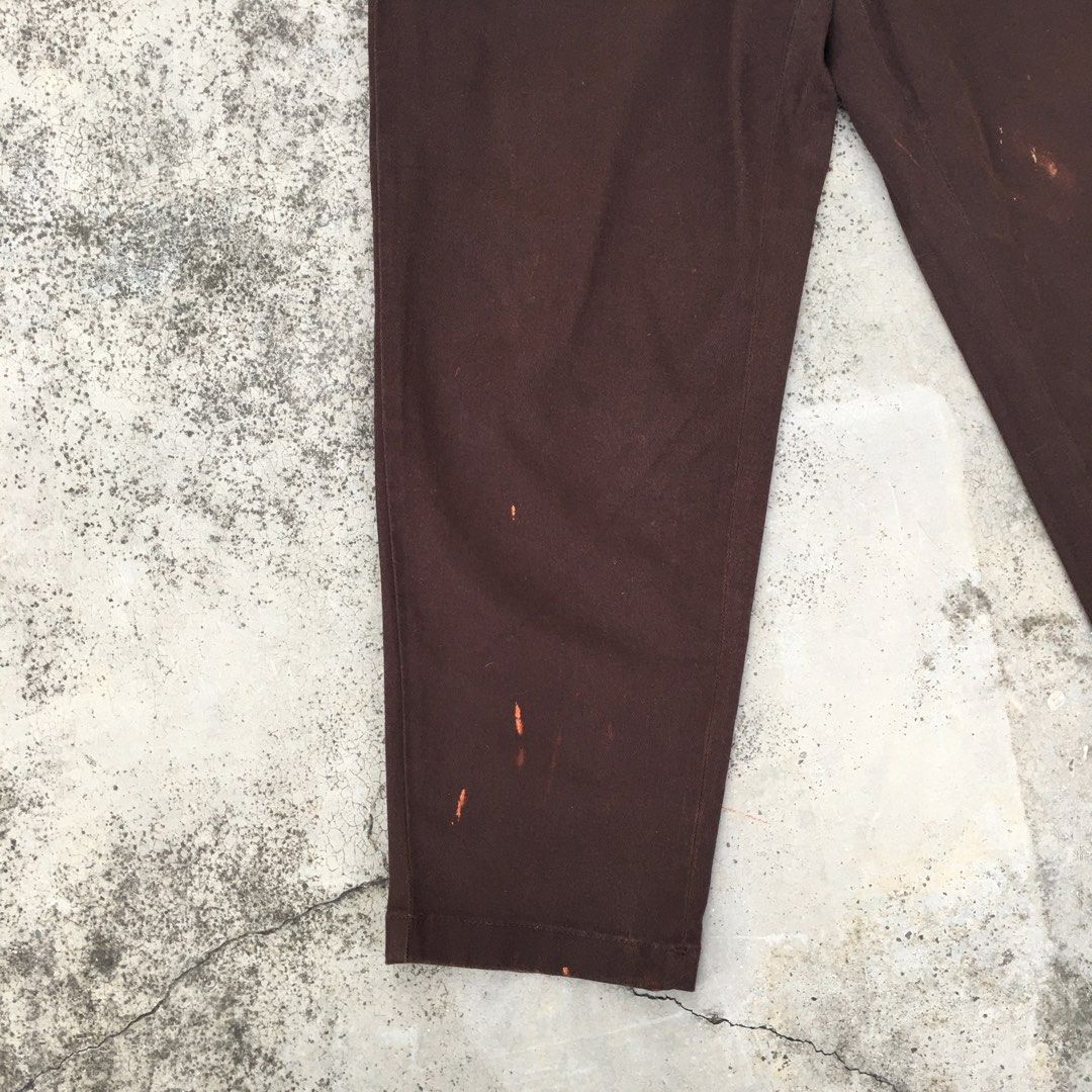 gu japan ankle pant loose unisex earth tone brown, Men's Fashion ...