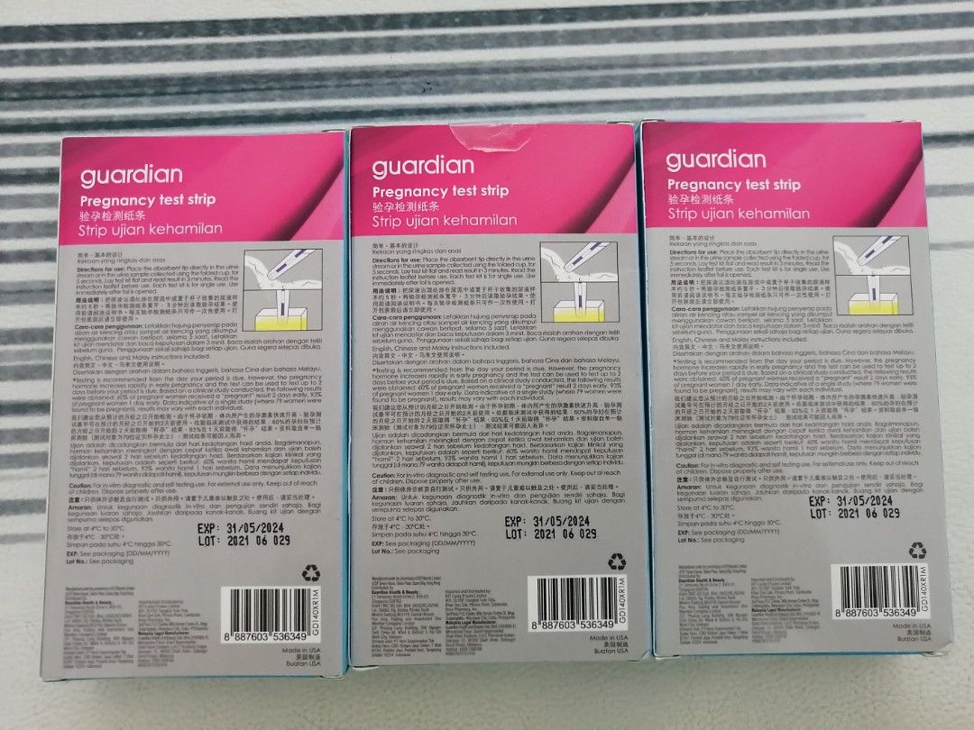 GUARDIAN pregnancy test strip 2 tests per box (2boxes), Health ...