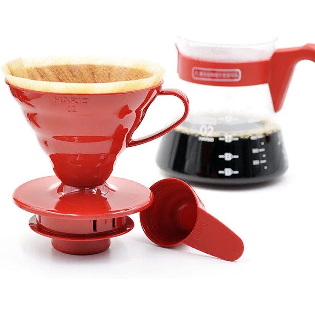 HARIO Coffee Server V60 02 Set For 1 to 4 cups of coffee drip Red VCSD-02R [Made in Japan], TV ...