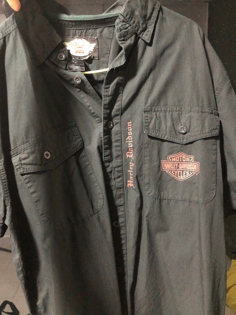 Harley Davidson Work Shirt/ Button Shirt, Men's Fashion, Tops & Sets ...