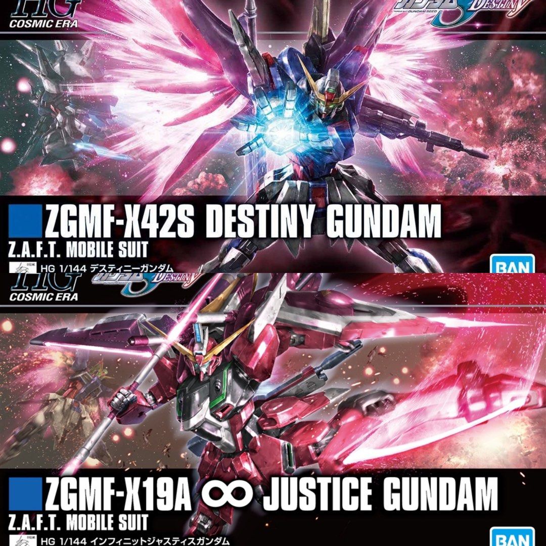 HG Destiny Gundam Infinite Justice Gundam set, Hobbies & Toys, Toys ...