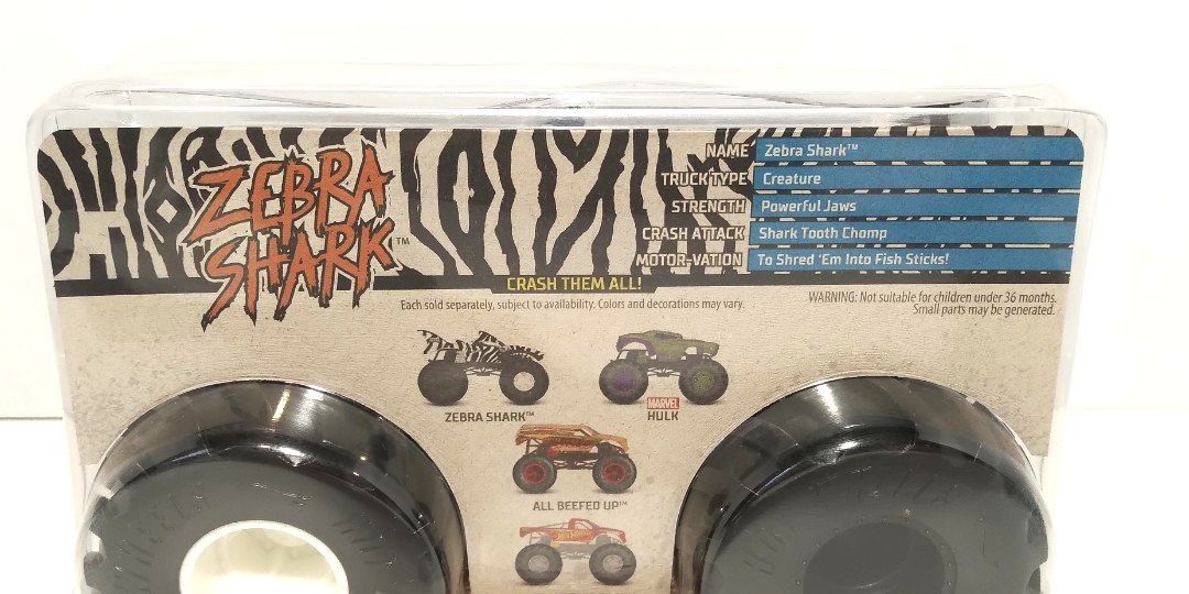 Hot Wheels Monster Trucks , 1:24 Scale Zebra Shark, Hobbies & Toys ...