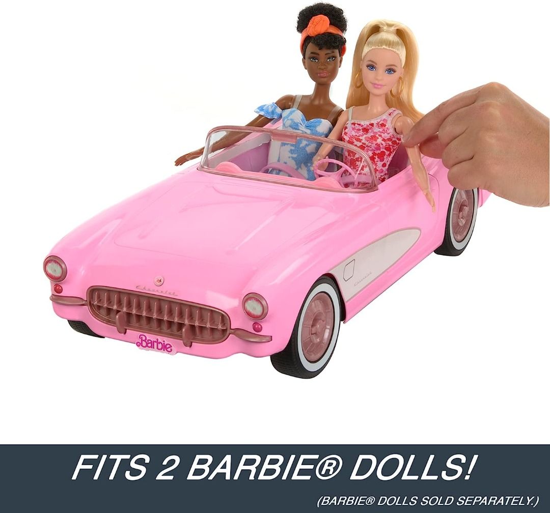 Hot Wheels RC Barbie Corvette, Battery-Operated Remote-Control Toy Car ...