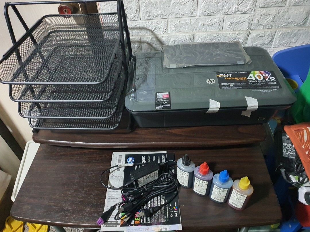 HP Deskjet Ink 2060 Printer, Study Table, Desk File Organizer ...