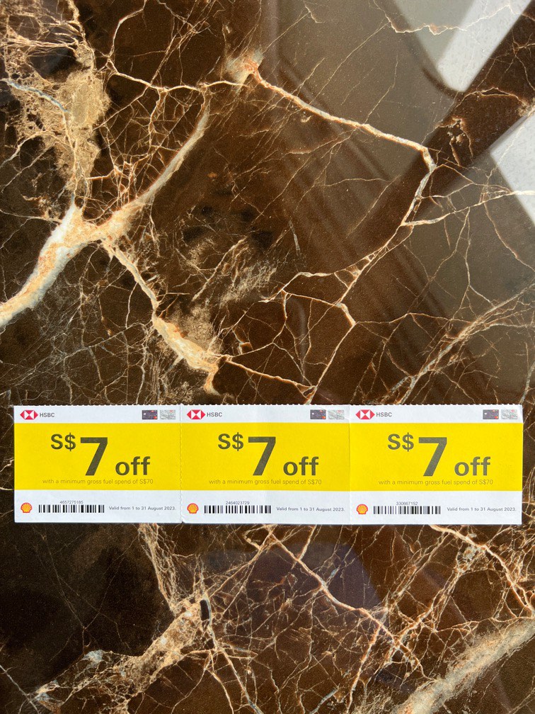 HSBC Shell vouchers for Aug, Tickets & Vouchers, Vouchers on Carousell