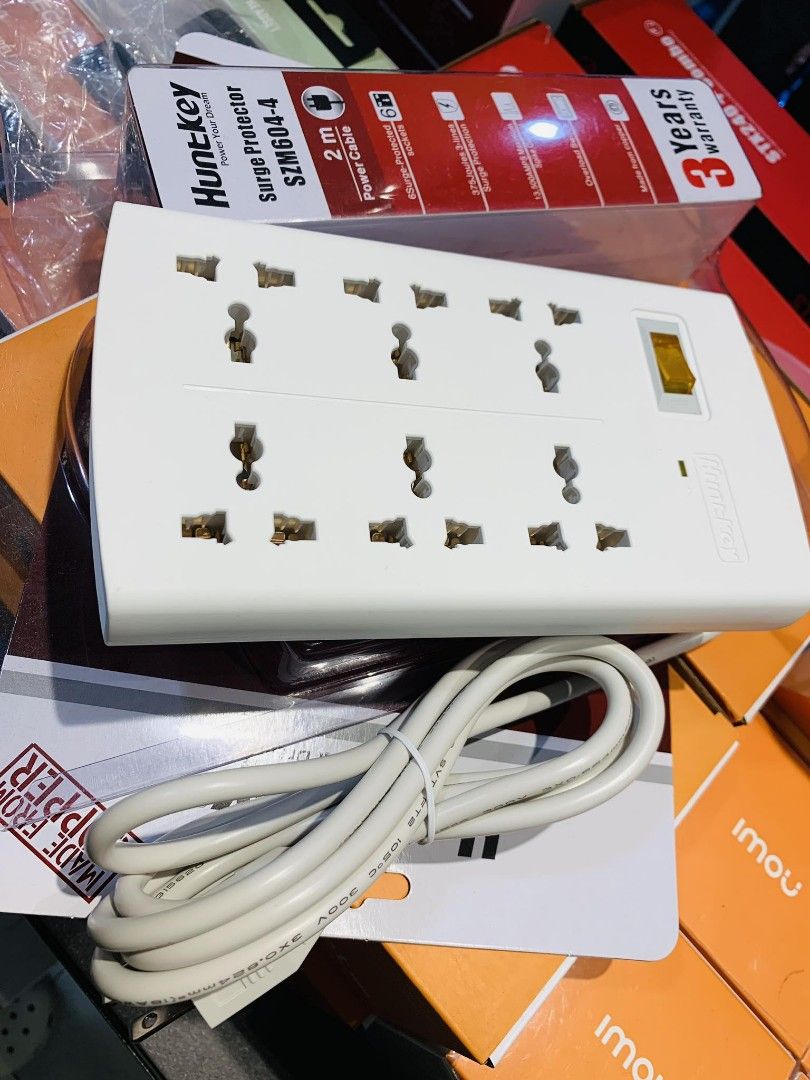 Huntkey SZM604-4 6 Sockets 2 Meters Power Strip Pure Copper Wire ...