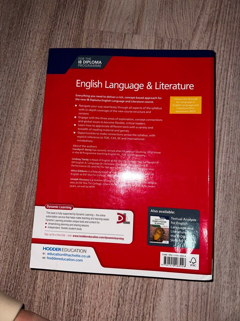 IB diploma English language and literature textbook, 興趣及遊戲, 書本 & 文具 ... IB diploma English language and literature textbook, 興趣及遊戲, 書本 & 文具 ...