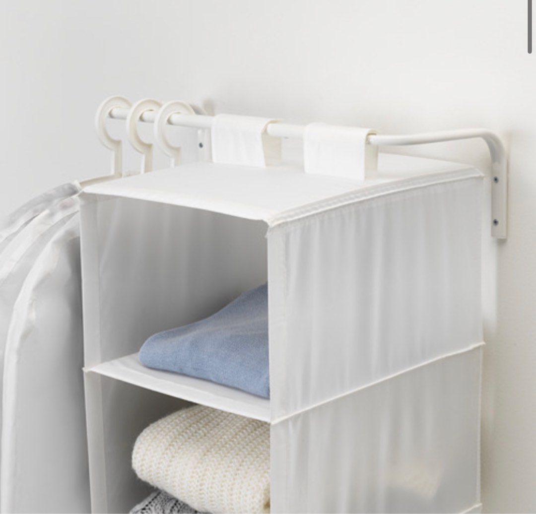IKEA 全新MULIG 掛衣桿, 白色 衣架 曬衣桿 架子 壁掛, 家具及居家用品, 居家改善及收納用品, 居家改善及收納用品在旋轉拍賣