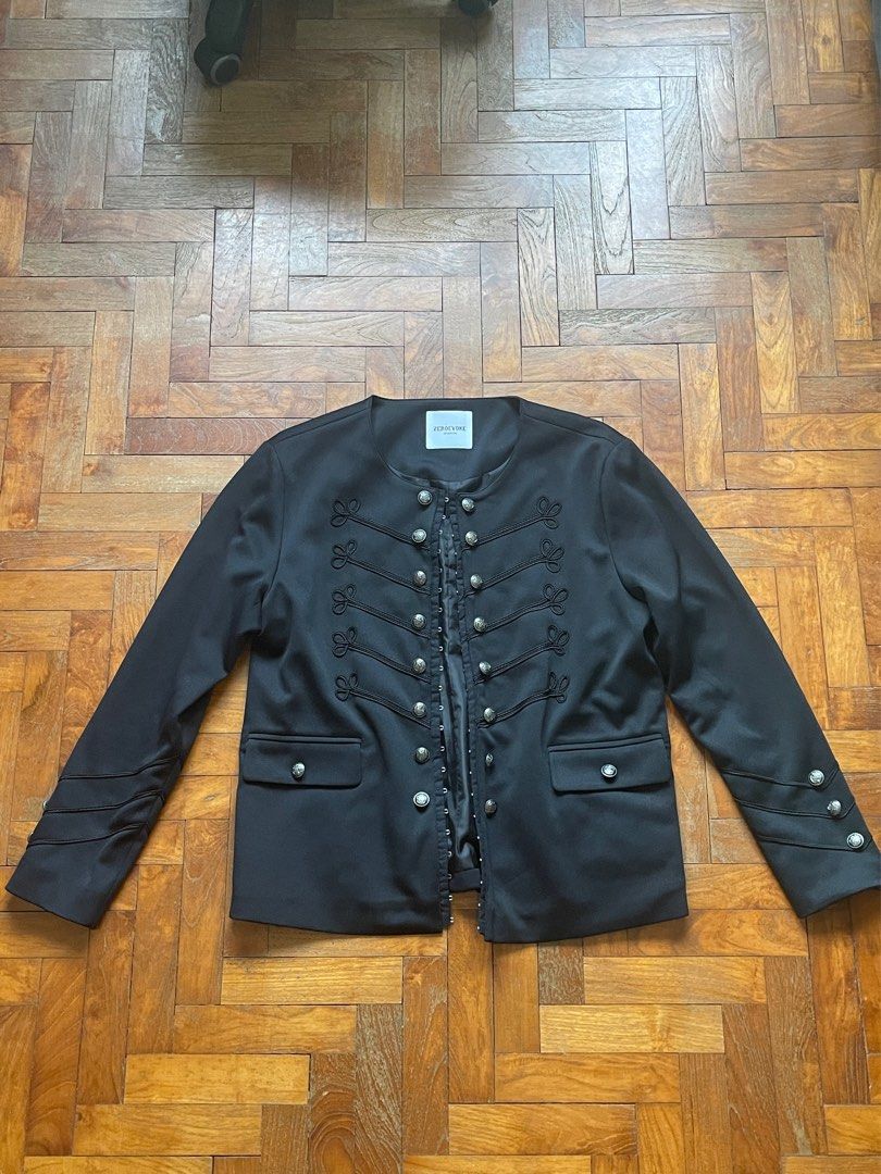 Japanese Brand Zero Evoke Black Napoleon French Military Jacket, Men's ...