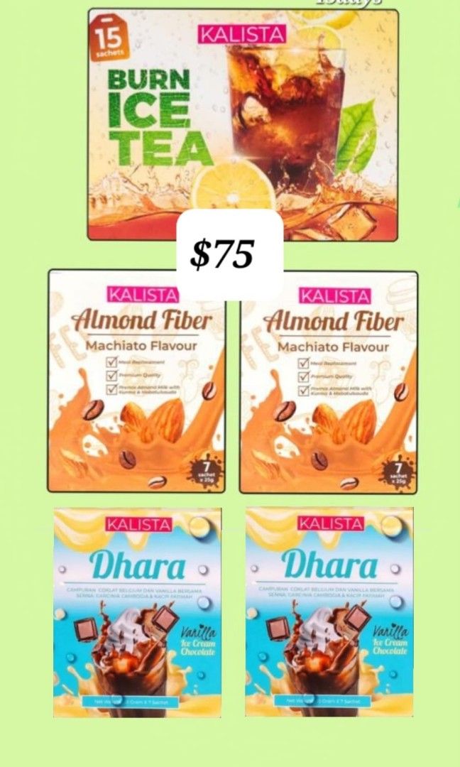 KALISTA Almond Fibre,Burn ice Tea,Dhara n Skinni, Food & Drinks, Other ...