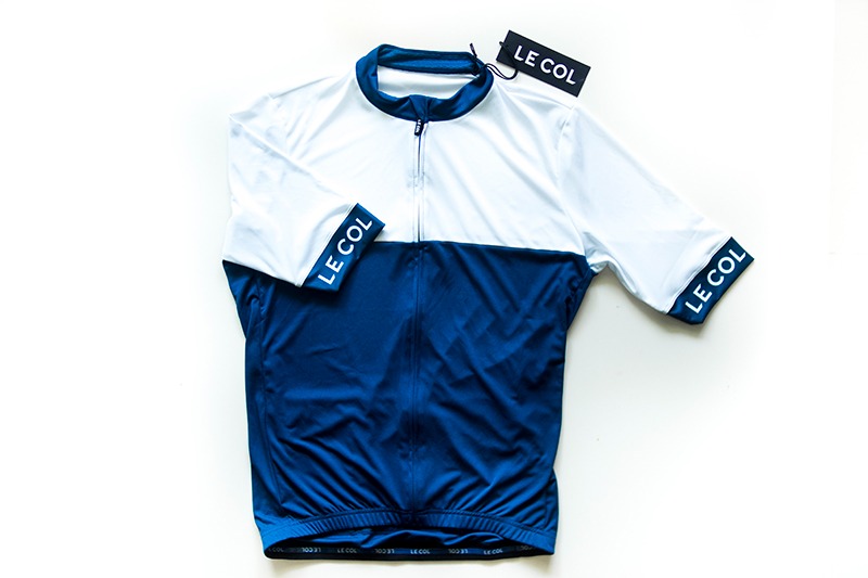 Le Col cycling jersey size M white cobalt blue breathable lightweight ...