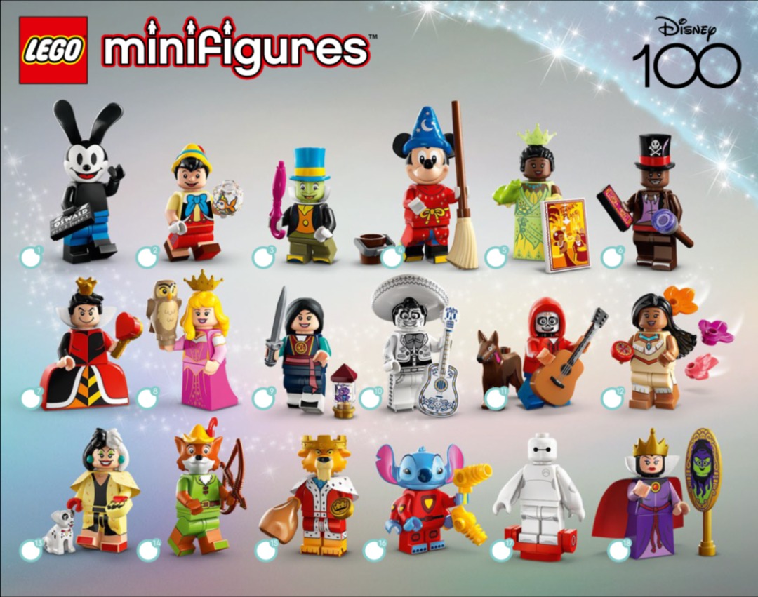 Lego 71038 Collectible Minifigure Disney 100 Series - Complete Set of ...