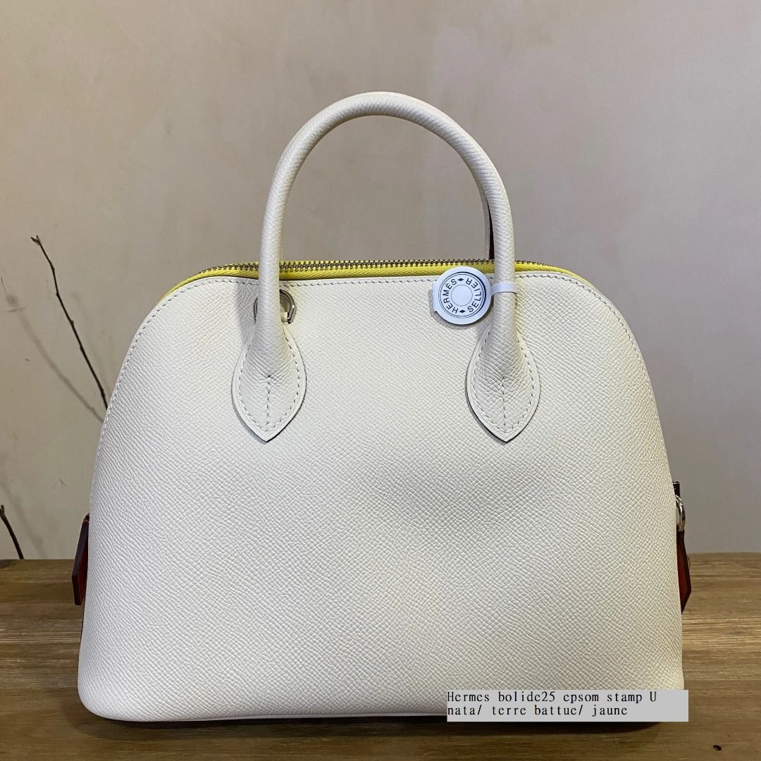 [LIMITED EDITION] Hermes Bolide 25 Epsom Leather Tri color Nata/ Terre ...